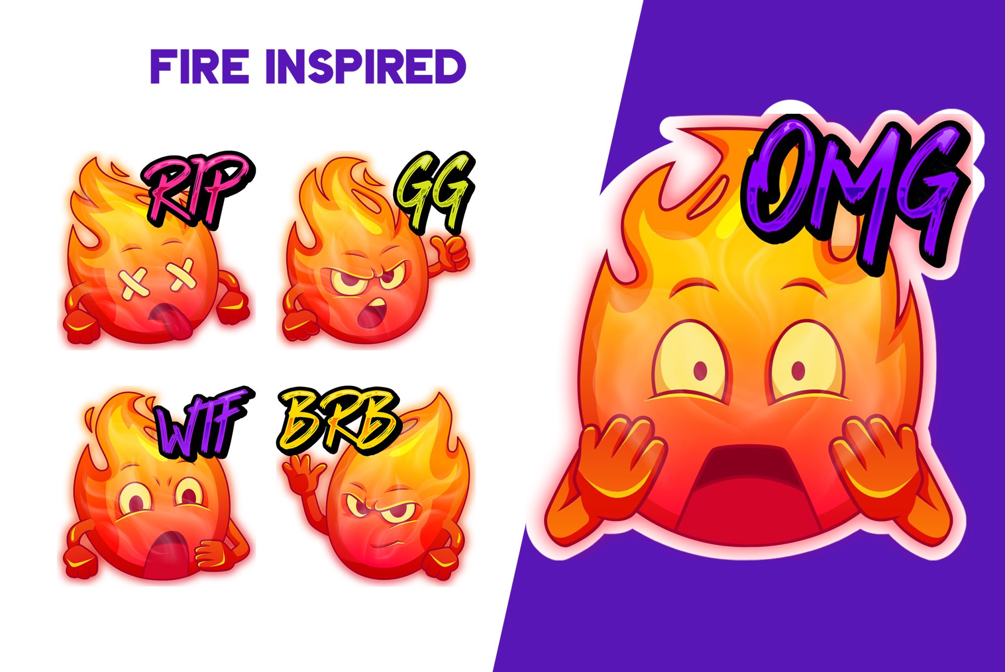 Neon Inspired Emote Pack - Emotes Store