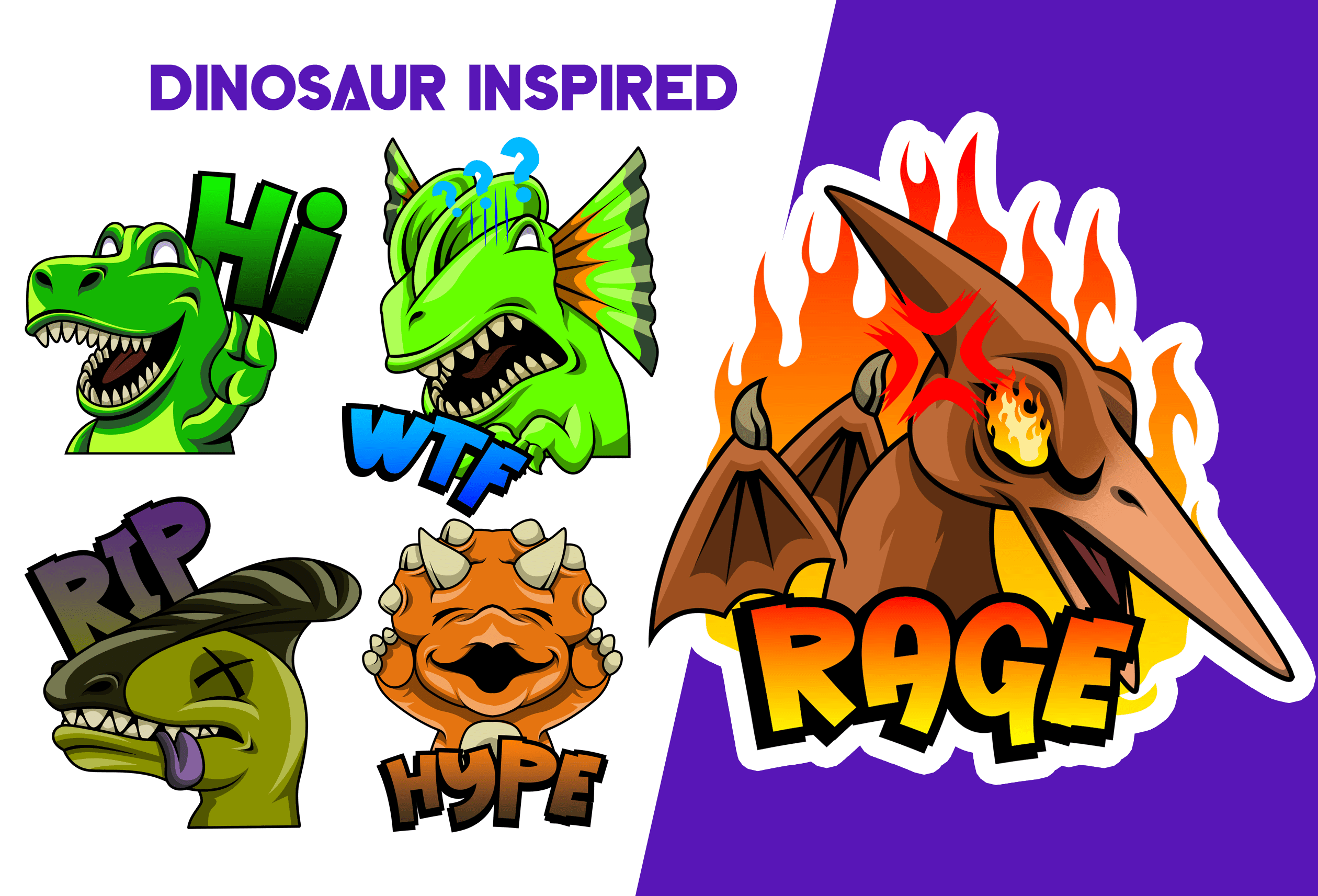Dinosaur Inspired Emote Pack - Emotes Store